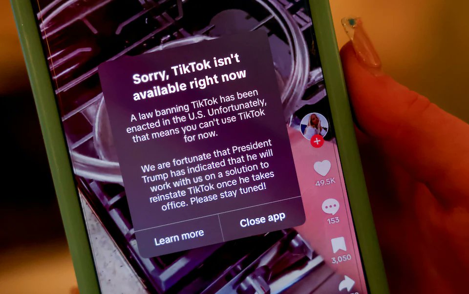 TikTok stopped working in the United States late on Saturday - Share Talk