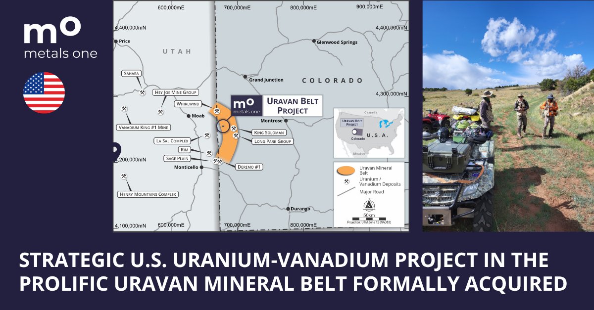 Metals One PLC (AIM:MET1) Completion of Uravan Uranium Project ...